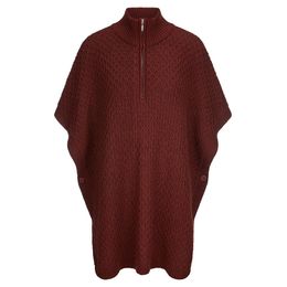 Anna Aura - Strick-Poncho, rot, Gr. 002 - Schurwolle