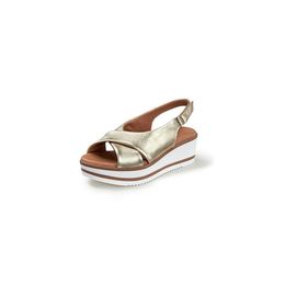 Peter Hahn - Sandale, gold, Gr. 41 - Leder