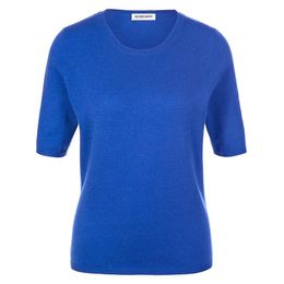 Peter Hahn - Rundhals-Pullover aus Schurwolle und Kaschmir, blau, Gr. 46 / L - Schurwolle