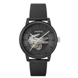 Lacoste f&uuml;r Herren. 2011383 Automatikuhr mit Lederband 12.12 schwarz (OSFA), L&auml;ssig, Armb&auml;nder, Aluminium