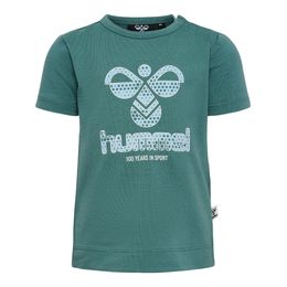 Hummel T-Shirt 'Azur' Jungen Gr&ouml;&szlig;e 104 smaragd / wei&szlig;
