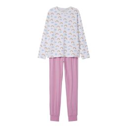Two Soon Pyjama M&auml;dchen Gr&ouml;&szlig;e 134/140 rauchblau / senf / pink / wei&szlig;