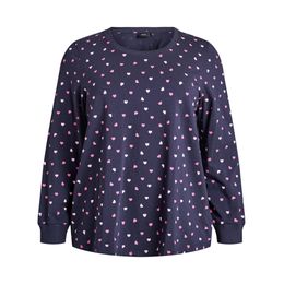 ZIZZI Schlafshirt 'MHANNY' Damen Gr&ouml;&szlig;e 11XL/12XL navy / hellpink / wei&szlig;