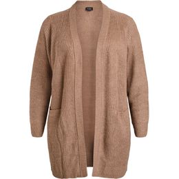 ZIZZI Strickjacke Damen Gr&ouml;&szlig;e 5XL/6XL hellbraun