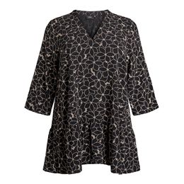 ZIZZI Tunika 'Cabine' Damen Gr&ouml;&szlig;e 9XL/10XL creme / schwarz