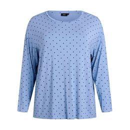 ZIZZI Schlafshirt 'Mhildur' Damen Gr&ouml;&szlig;e 9XL/10XL azur / schwarz