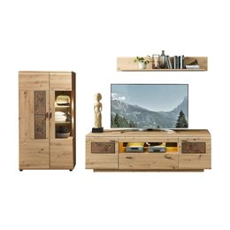 Primo Wohnkombination Madera II holzfarben Ma&szlig;e (cm): B: 305 H: 171 T: 47.0 &raquo; M&ouml;bel Kraft