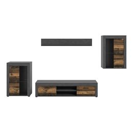 M&ouml;bel Kraft Wohnwand schwarz Ma&szlig;e (cm): B: 310 H: 169 T: 35.0 &raquo; M&ouml;bel Kraft