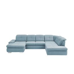 Kollektion Kraft Wohnlandschaft aus Mikrofaser Affair blau Ma&szlig;e (cm): B: 371 H: 100 T: 260.0 &raquo; M&ouml;bel Kraft
