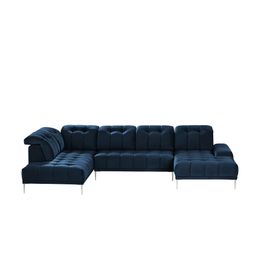 Twist Wohnlandschaft aus Samt Grenada blau Ma&szlig;e (cm): B: 358 H: 107 T: 231.0 &raquo; M&ouml;bel Kraft