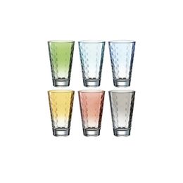 Leonardo Gl&auml;serset 6er Set Optic mehrfarbig Glas Ma&szlig;e (cm): B: 8 H: 13,4 &raquo; M&ouml;bel Kraft