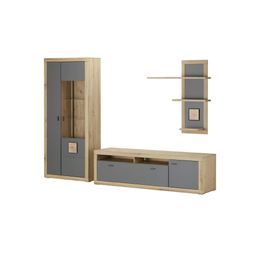 Primo Wohnkombination Borkum holzfarben Ma&szlig;e (cm): B: 286 H: 191 T: 51.0 &raquo; M&ouml;bel Kraft