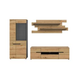 M&ouml;bel Kraft Wohnwand grau Ma&szlig;e (cm): B: 280 H: 190 &raquo; M&ouml;bel Kraft