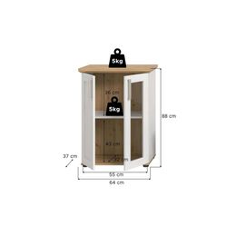 M&ouml;bel Kraft Vitrine holzfarben Ma&szlig;e (cm): B: 64 H: 88 &raquo; M&ouml;bel Kraft