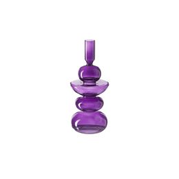 HOME STORY Kerzenst&auml;nder lila/violett Glas Ma&szlig;e (cm): H: 21,5 &Oslash;: 9.0 &raquo; M&ouml;bel Kraft
