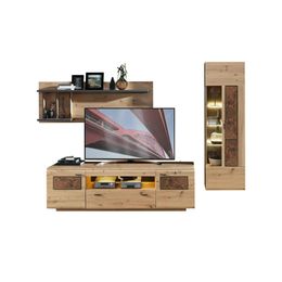 Primo Wohnkombination Madera II holzfarben Ma&szlig;e (cm): B: 285 H: 193 T: 47.0 &raquo; M&ouml;bel Kraft