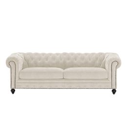 Primo Einzelsofa Chesterfield Stoff creme Ma&szlig;e (cm): B: 230 H: 80 T: 100.0 &raquo; M&ouml;bel Kraft