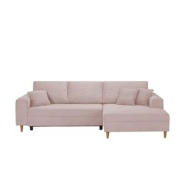 M&ouml;bel Kraft Ecksofa mit Schlaffunktion rosa/pink Ma&szlig;e (cm): B: 275 H: 91 T: 173.0 &raquo; M&ouml;bel Kraft