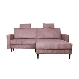 Primo Ecksofa trendiger Cordstoff Livorno rosa/pink Ma&szlig;e (cm): B: 221 H: 105 T: 153.0 &raquo; M&ouml;bel Kraft