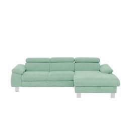 U.N.O uno Ecksofa aus Velours Micky t&uuml;rkis/petrol Ma&szlig;e (cm): B: 244 H: 72 T: 166.0 &raquo; M&ouml;bel Kraft