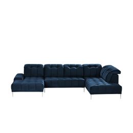 Twist Wohnlandschaft aus Samt Grenada blau Ma&szlig;e (cm): B: 358 H: 107 T: 231.0 &raquo; M&ouml;bel Kraft