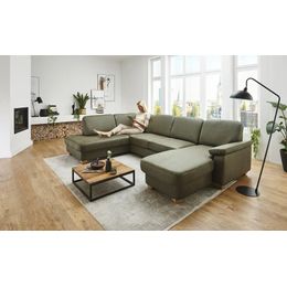 Kollektion Kraft Wohnlandschaft aus Mikrofaser Oliver gr&uuml;n Ma&szlig;e (cm): B: 300 H: 85 T: 202.0 &raquo; M&ouml;bel Kraft