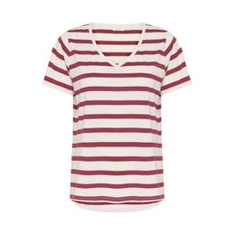 Cream T-Shirt 'Larsa' Damen Gr&ouml;&szlig;e XL feuerrot / wei&szlig;meliert