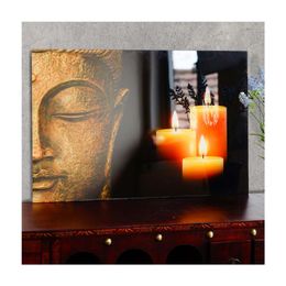 MCW Glasbild T117, Wandbild Poster Motiv, 40x60cm ~ Buddha