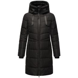 Marikoo Damen Winter Steppmantel Stepp Jacke Teddyfell Mantel Parker warm mit Kapuze Natsukoo
