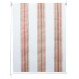 Rollo MCW-D52, Fensterrollo Seitenzugrollo Jalousie, Sonnenschutz Verdunkelung blickdicht 70x160cm ~ wei&szlig;/rot/beige