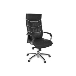 KADIMA DESIGN XXL Chefsessel Kanzas: Echtleder, Soft-Air Formpolster, verchromte Armlehnen, Aluminium-Fu&szlig;kreuz, 5-Punkt Mechanik.
