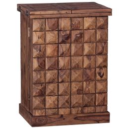KADIMA DESIGN SAAR Massivholz Hausbar 65x91x50 cm, Ausklappbare Weinbar, Barschrank mit T&uuml;ren