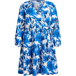ZIZZI Kleid Damen Gr&ouml;&szlig;e 42 blau / wei&szlig; Winterkleid