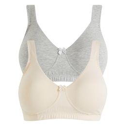 bonprix Minimizer T-Shirt BH ohne B&uuml;gel mit Bio-Baumwolle (2er Pack), beige, mit Baumwolle
