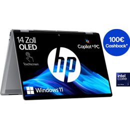 HP Convertible Notebook "OmniBook X Flip 14-fm0272ng", silber (meteor silber), 16 GB RAM 512 GB SSD, Core Ultra 7, Windows11Home, Notebooks