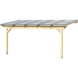 Skan Holz Terrassendach SKANHOLZ "Ancona", grau (schiefergrau), B:541cm T:350cm, Polycarbonat (PC), Terrassen&uuml;berdachungen, Leimholz