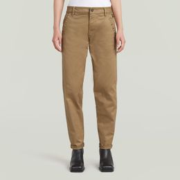 G-Star Raw Chinohose G-STAR "Kate Chino Boyfriend", Damen, Gr. 27, L&auml;nge 30, beige (safari), Web, Obermaterial: 97% Baumwolle, 3% Elasthan, unifarben, bequem lang, Hosen Chinohose