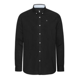 Kurzarmshirt Clean Cut Copenhagen "Clean Cut Copenhagen Oxford Stretch Plain L/S", Damen, Gr. L, schwarz, 77% Baumwolle, 20% Polyester, 3% Elasthan, unifarben, normal, Carmenausschnitt, Shirts