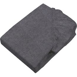 Bettlaken SETEX "Feinbiber Melange Spannbetttuch", grau (dunkelgrau), B:140cm L:200cm, Feinbiber, Obermaterial: 90% Baumwolle, 10% Polyester, Bettlaken, Spannbettlaken, Melange-Effekt: Tiefe, Lebendigkeit, interessante Optik f&uuml;r das Auge