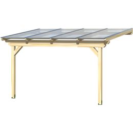 Skan Holz Terrassendach SKANHOLZ "Ancona", grau (schiefergrau), B:434cm T:300cm, Polycarbonat (PC), Terrassen&uuml;berdachungen, Leimholz