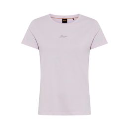 T-Shirt BOSS Orange "Elove Embro Premium Damenmode", Damen, Gr. S (36), light, pastel lila 533, Single Jersey, Obermaterial: 100% Baumwolle, unifarben, schmal normal, Rundhals, Shirts T-Shirt, mit Rundhals, Slim Fit