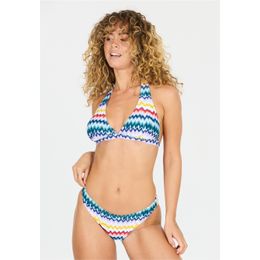 Triangel-Bikini-Top CRUZ "Pozzuoli", Damen, Gr. 36, lila, 80% Polyamid, 20% Elasthan, bedruckt, gebl&uuml;mt, mehrfarbig, Bikini-Oberteile, mit floralem Allover-Print