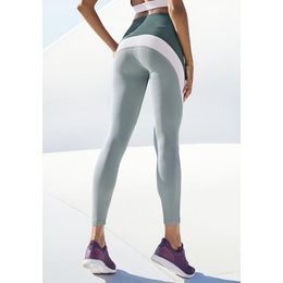 active by Lascana LASCANA ACTIVE Sporthose gr&uuml;n Gr. XS (32/34) f&uuml;r Damen. Mit Logodruck. Figurbetont. Nachhaltig.