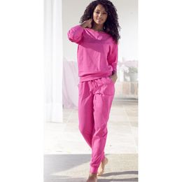 Kangaroos Pyjama pink Gr. 32/34 f&uuml;r Damen. Rundhals und Tunnelzug. Bequem. Nachhaltig.