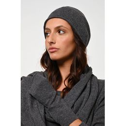 AUTHENTIC CASHMERE Kaschmir-M&uuml;tze "Pinier" in Anthrazit - 50% | Damen-muetzen-caps
