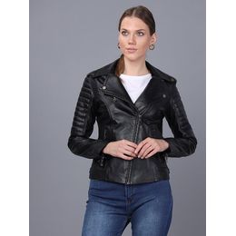 Basics & More Lederjacke in Schwarz - 78% | Gr&ouml;&szlig;e XL | Damenjacken
