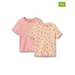 Wheat 2er-Set: Shirts in Rosa/ Orange - 45% | Gr&ouml;&szlig;e 122 | Kinder-oberteile