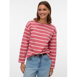 V&eacute;ro Moda Vero Moda Longsleeve in Pink/ Wei&szlig; - 63% | Gr&ouml;&szlig;e XS | Damen-tops