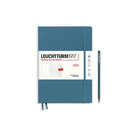 LEUCHTTURM1917 Wochenkalender & Notizbuch in Blau - (B)17,8 x (H)25,4 cm, ENG - 49% | Buero-schulbedarf