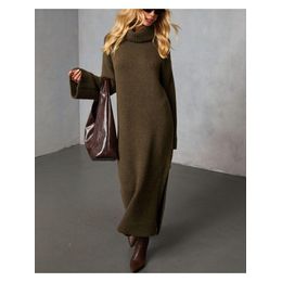 Milan Kiss Strickkleid in Khaki - 67% | Gr&ouml;&szlig;e L | Damen-kleider